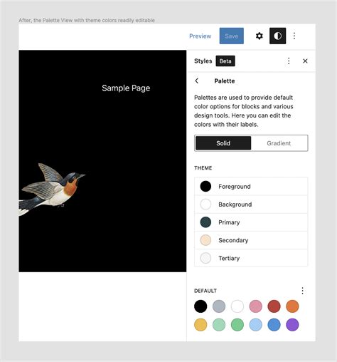 Remove Extraneous Step To Edit The Theme Color Palette Via Global Styles · Issue 42274