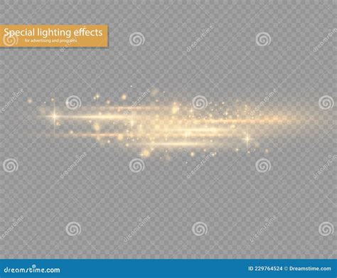 Rayons Lumineux Horizontaux Rayons Lumineux Poutres De Ligne Jaune Illustration Stock