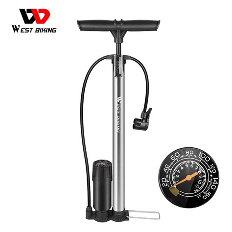 West Biking 자전거 플로어 펌프 120160psi 고압 사이클링 펌프 공기 팽창기 슈레더 프레스타 밸브 로드