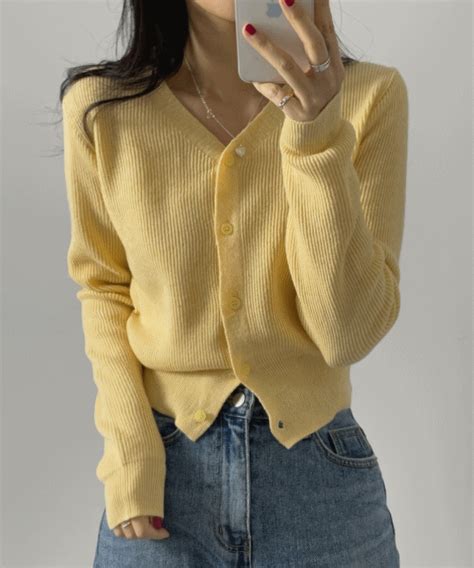 부드러움 여리여리~ 하찌 브이넥 니쥬 골지 니트 투웨이 봄 가디건 9color 에이블리
