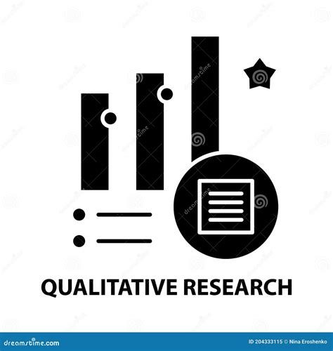 Qualitative Research Icon Black Vector Sign With Editable Strokes