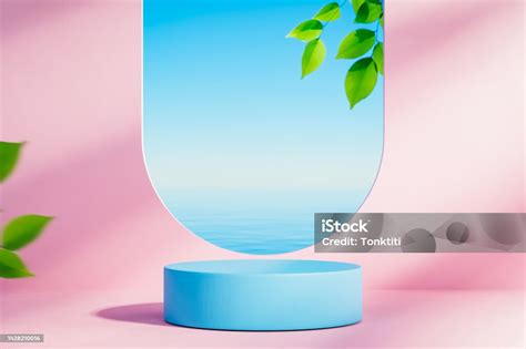 제품 디스플레이 프리젠 테이션을위한 복사 공간이있는 3d 연단 열대 여름과 휴가 개념 그래픽 아트 디자인 0명에 대한 스톡 사진 및 기타 이미지 Istock