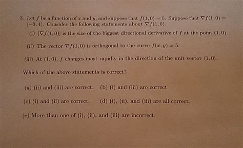 Solved 3 Let F Be A Function Of X And Y And Suppose That