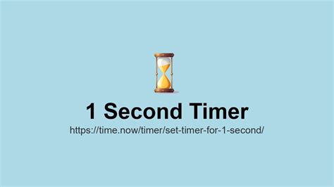 Set Timer For 1 Second Time Now