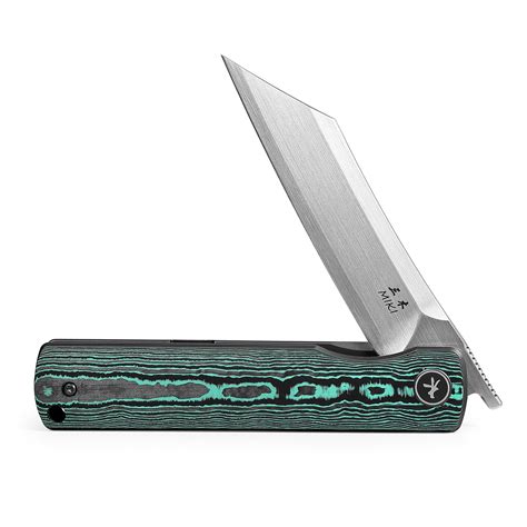 Miki Folding Pocket Japanese Knife Carbon Fiber Handle Green Zdp 189