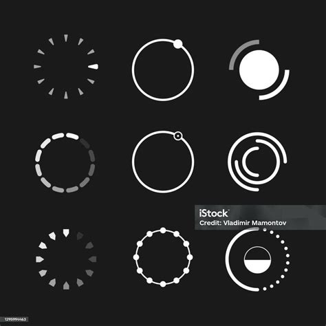 웹 진행 로더 인터페이스 로드 아이콘 업로드 기호 기호 인터넷 요소 네트워크 모양 벡터 일러스트 개체 그룹에 대한 스톡 벡터 아트 및 기타 이미지 Istock