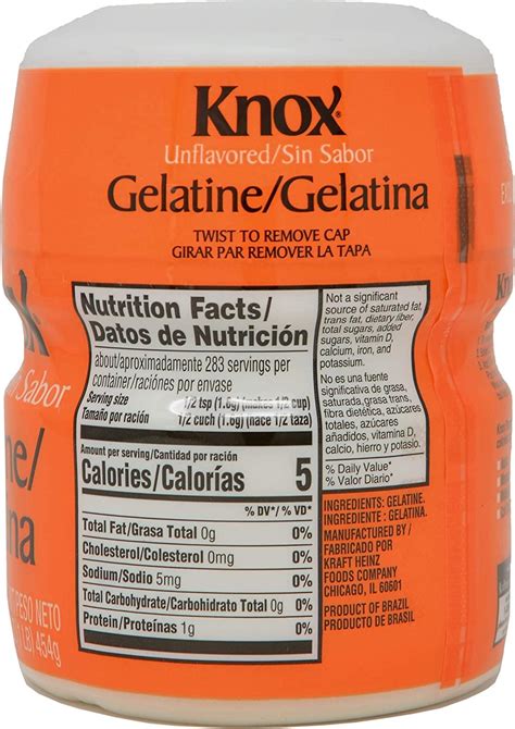 Knox Unflavored Gelatin Nutrition Information At Claude Harrod Blog