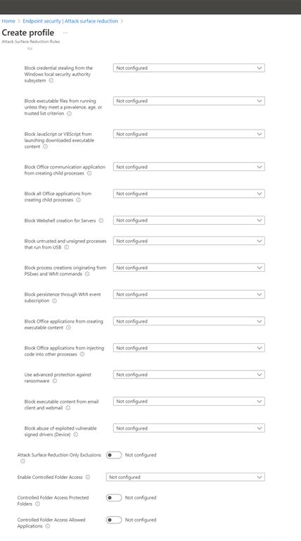 Setting An Individual Attack Surface Reduction Asr Rule In Intune