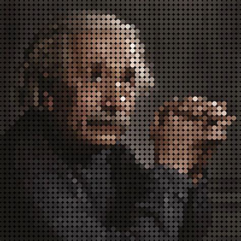 Albert Einstein Portrait Of Mosaic Art Illustration Solid Color Of Dot