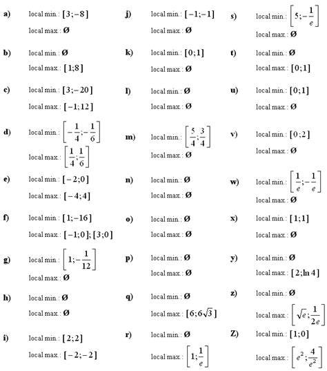 answers to math exercises and math problems local extrema of a function
