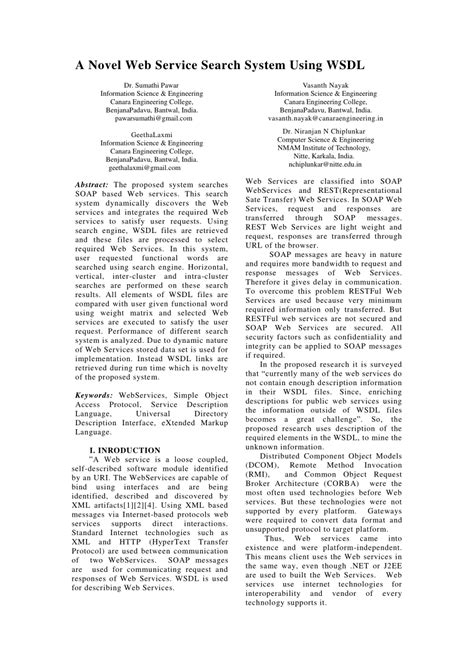 Pdf A Novel Web Service Search System Using Wsdl