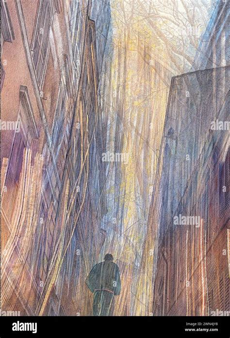 Lonely Individual With Hands In Pockets Walking With His Back Turned