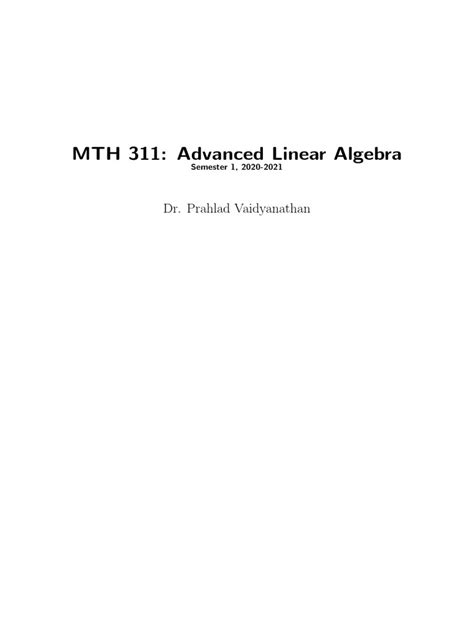 Mth 311 Advanced Algebra Zamgist Pdf Matrix Mathematics Field Mathematics