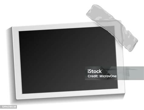 투명한 접착 테이프가 붙어있는 사진 카드 현실적인 모형 감정에 대한 스톡 벡터 아트 및 기타 이미지 감정 공란 국경 Istock