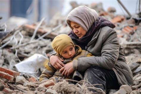 Premium Photo View Of Victims Of Building Collapse Illustration