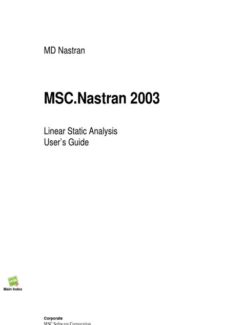 msc nastran 2003 linear static analysis user s guide stress
