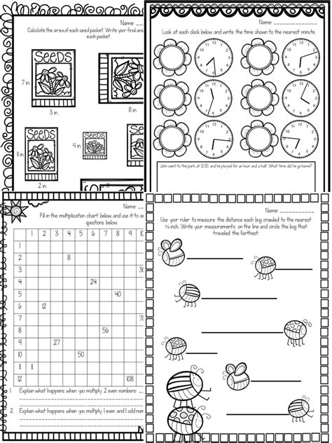 Spring No Prep Math 3rd Grade My Wordpress