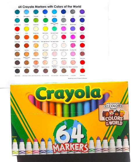64 Crayola Markers With Colors Of The World Jennys Crayon Collection