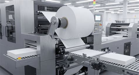 Advanced Printing Machine With Large Paper Roll Showcasing High Speed