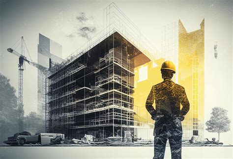 Silhouette Of Engineer Looking At Construction Site Engineering