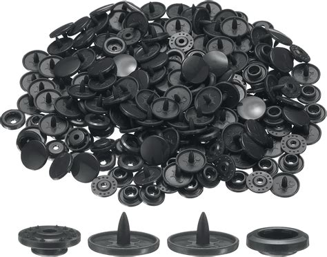 Harfington 400 Set Plastic Snaps T5 Round Resin No Sew