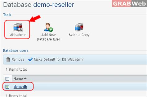 how to view database via phpmyadmin asp enterprise manager as reseller in plesk11