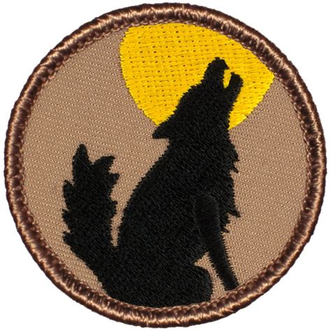 Black Coyote Patch 2 Inch Diameter Embroidered Patch Etsy