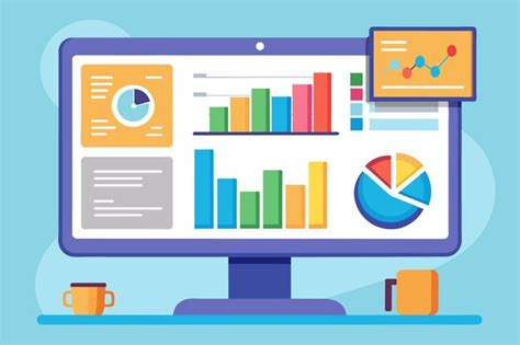 A Desktop Monitor Displays Vibrant Bar Charts Pie Charts And Line Graphs Illustrating Complex
