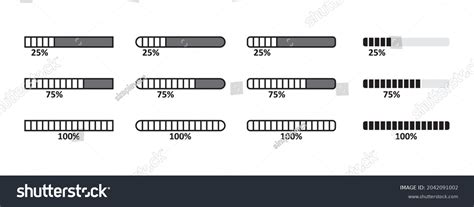 막대 아이콘 집합을 로드합니다프로세스 막대 벡터 스톡 벡터로열티 프리 2042091002