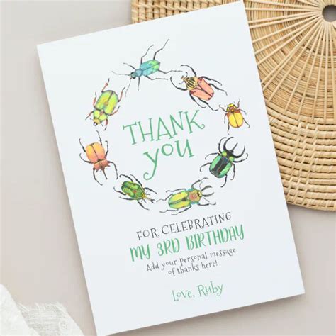 Love Bugs Beetles Thank You Card Zazzle