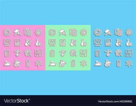 Set Line Virus Graph Chart Infographic Test Tube Vector Image