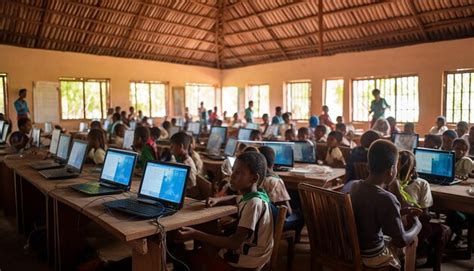 A Photo Of A Technologyequipped Classroom In An Underfunded School