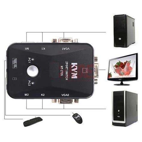 kvm سوئیچ دو پورت دستی یو اس بی کی وی ام سوئیچ دستی usb