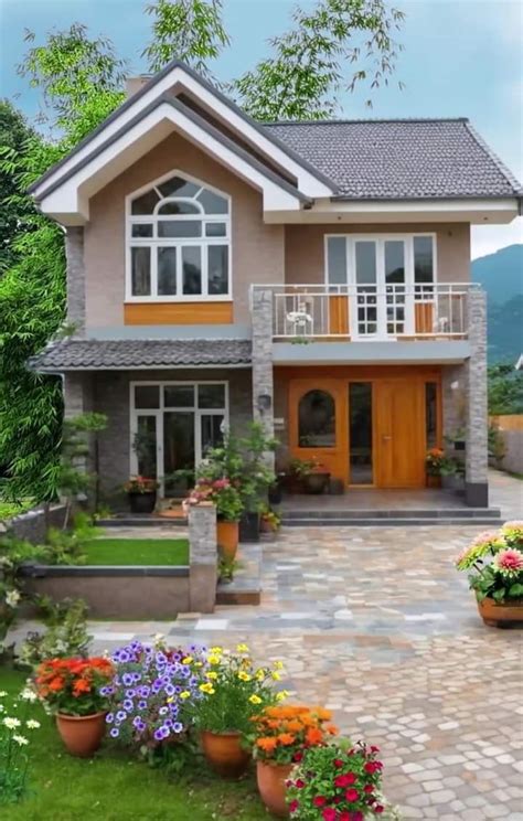 Hermosas Ideas De Casas De Campo De Dos Pisos Modernas Con Techo De