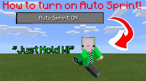 How To Turn On Auto Sprint In Minecraft Bedrock No Addons Youtube