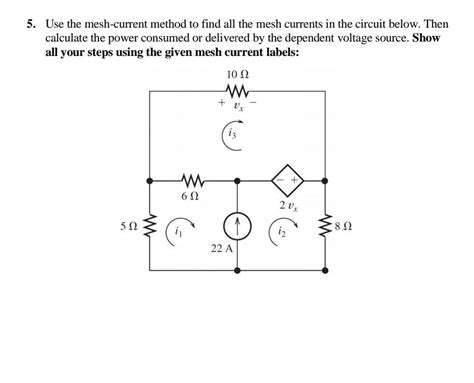 Solved Use The Mesh Current Method To Find All The Mesh