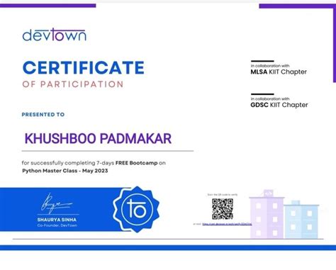 Khushboo Padmakar On Linkedin Certificate Pythonprogramminglanguage