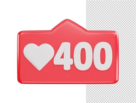 Premium Psd 400 Social Media Love React Icon 3d Rendering Vector Illustration