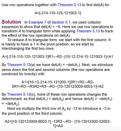 Solved Exercises Compute The Determinant Of A By Using Chegg