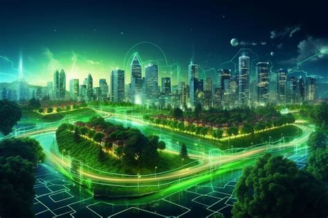 Digital Community Smart Homes And Digital Community Premium Ai Generated Image