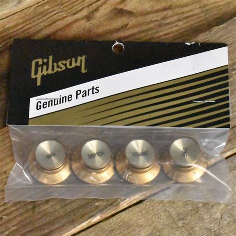 Gibson Top Hat Knobs With Inserts Gold 4 Reverb