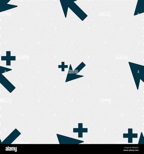 Cursor Arrow Plus Add Icon Sign Seamless Abstract Background With Geometric Shapes Vector