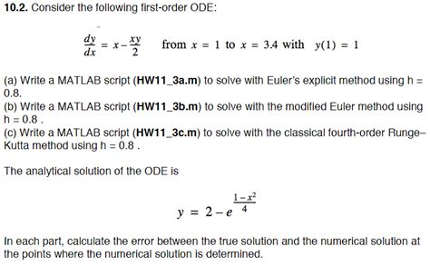 Solved Consider The Following First Order ODE Dy X Chegg