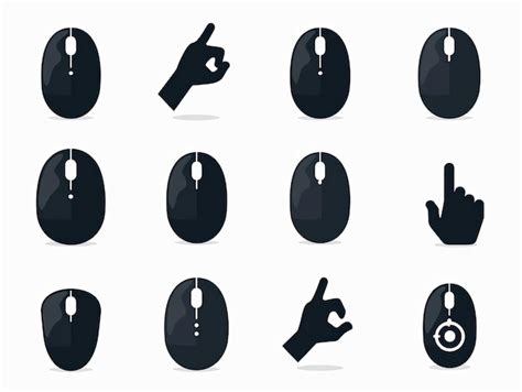 Premium Vector A Set Of Computer Mouse Icons