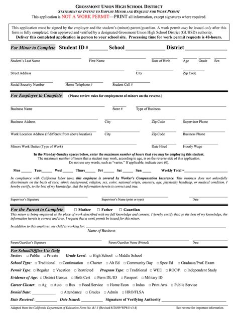 Grossmont Employ Minor 2009 2025 Form Fill Out And Sign Printable Pdf