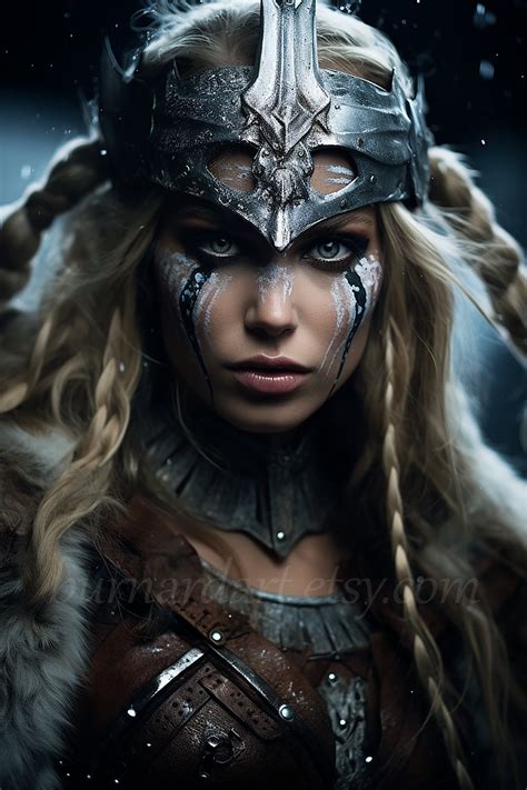 Viking Warrior Woman With War Paint Digital Download Etsy