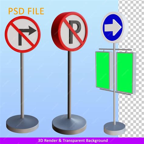 Premium Psd 3d Render Illustration Street Sign