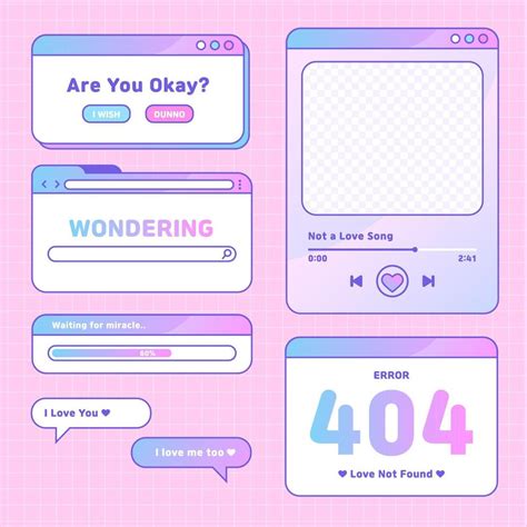 Cute Set Of Interface Template Design 46902621 Vector Art At Vecteezy