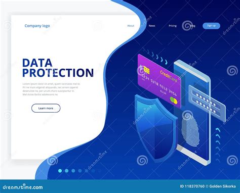 Isometric Personal Data Protection Web Banner Concept Cyber Security And Privacy Stock Vector