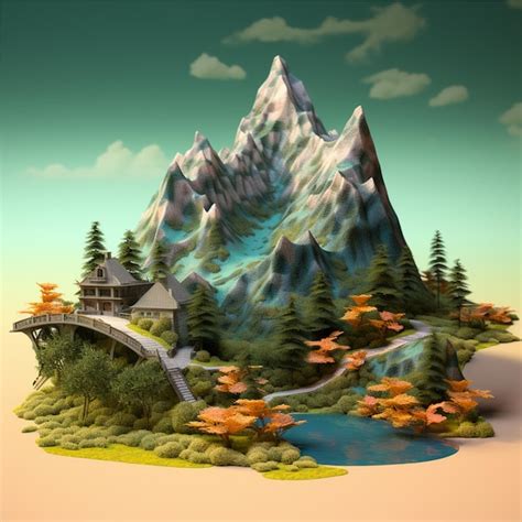Premium Ai Image 3d Landscapes